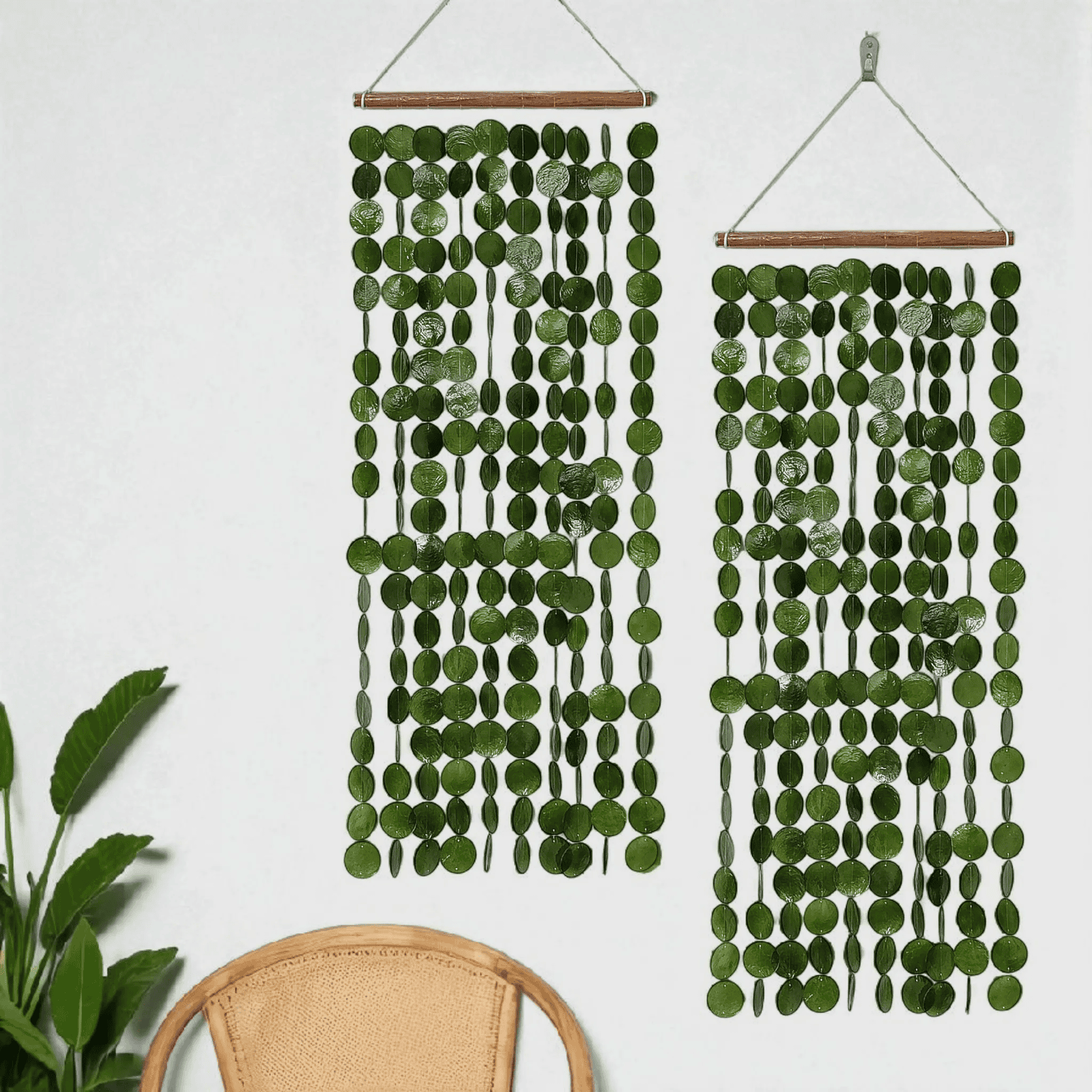 Capiz Wall Decor, Capiz wall Hanging, Shell Wall Art - Capiz wind Chim ...